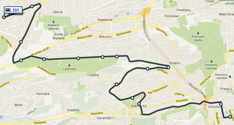 Linka 191 - TRAM-BUS.cz