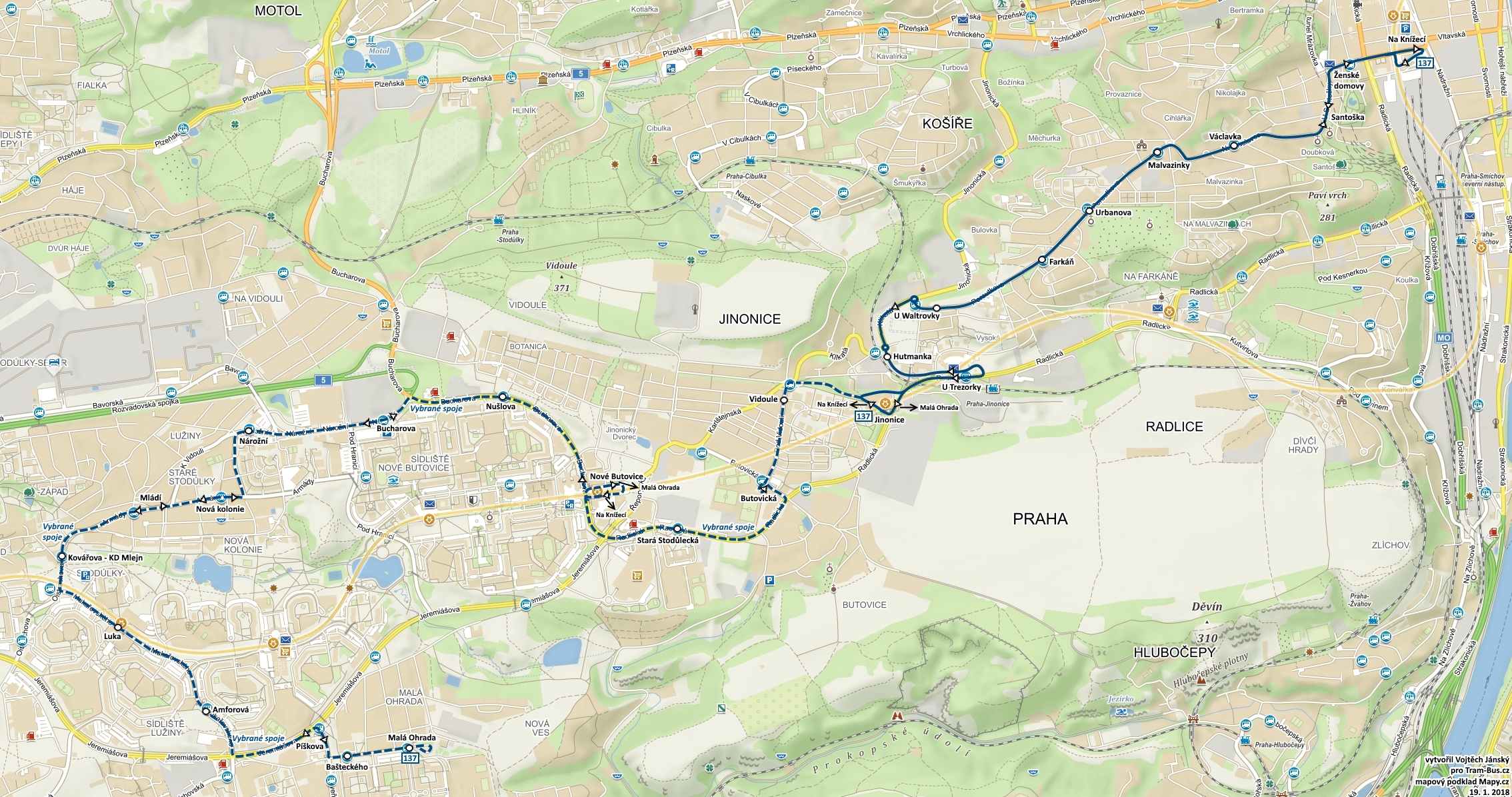 Linka 137 - TRAM-BUS.cz